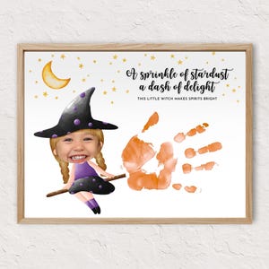 Halloween Cute Little Witch Handprint Art, Printable Keepsake Template ...