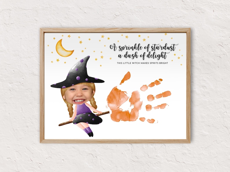 Halloween Cute Little Witch Handprint Art, Printable Keepsake Template ...