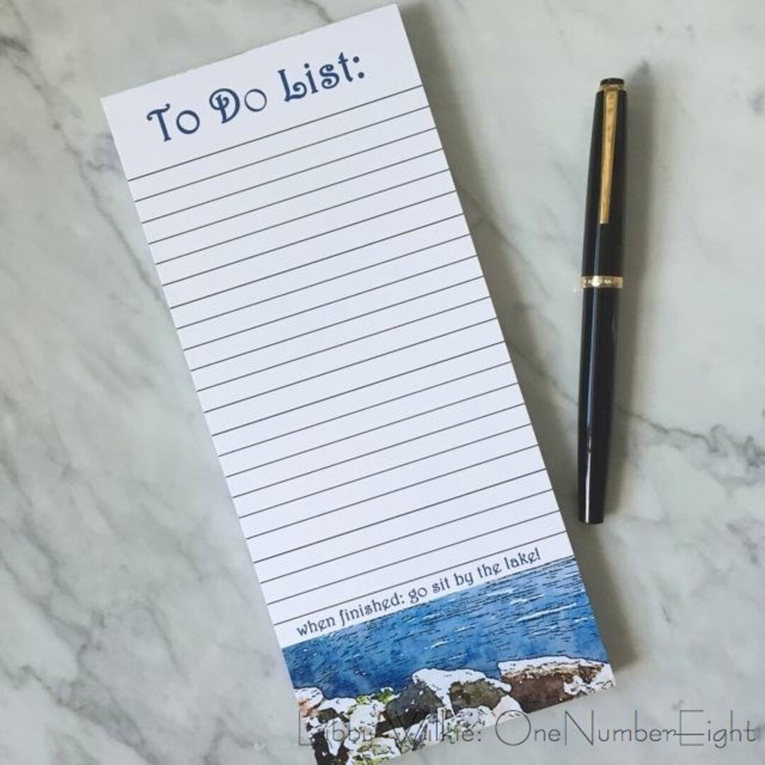NOTE PAD by the Lake , Patterned List Pad, Lakeview Note Pad, To-do ...