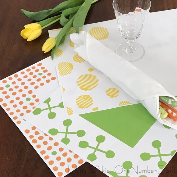 PAPER PLACEMATS Colorful Graphic Design Placemat Disposable | Etsy
