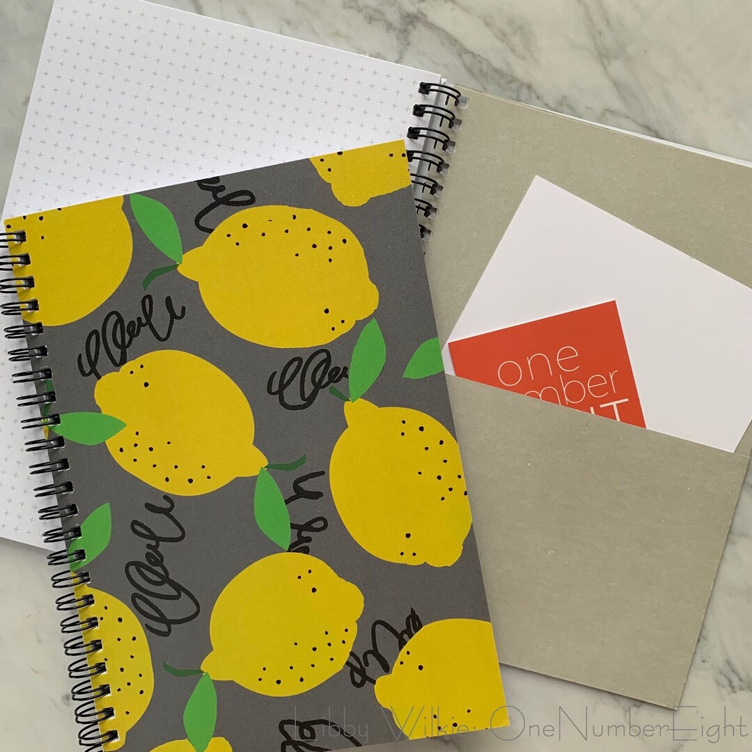 NOTEBOOK LEMON DESIGN blank journal yellow lemon design on blank ...