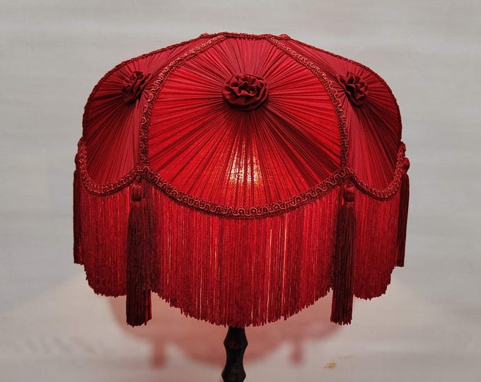 Handmade Victorian-style Maximalist Beaded Lampshade With Red and ...