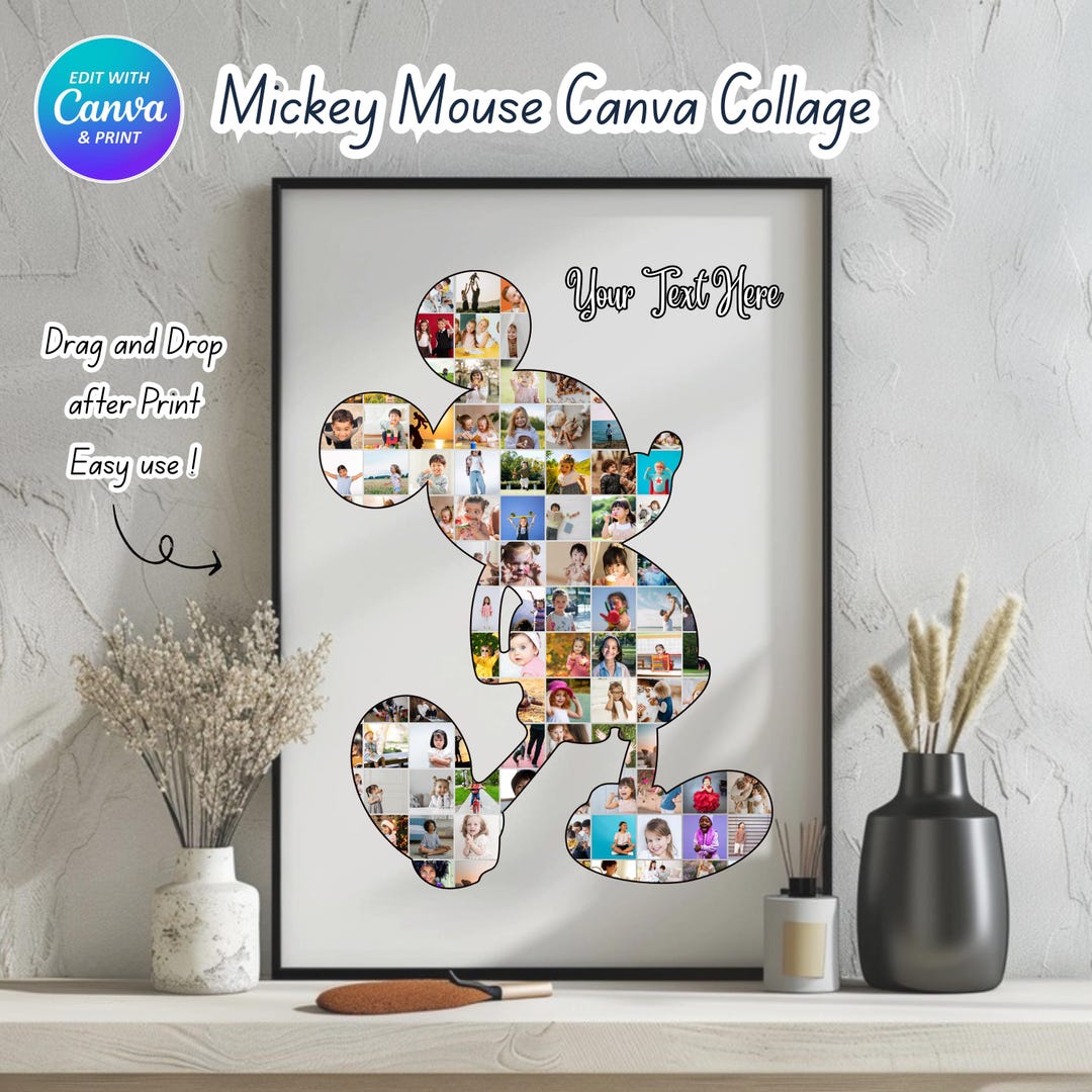 Canva Mickey Mouse Photo Collage | Canva Easy Edit. Create Your 100 ...