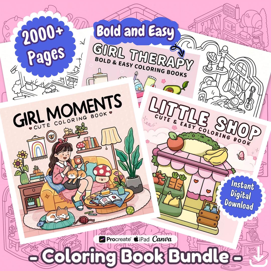 Coloring Book BUNDLE. 2000+ Coloring Pages, Instant Download, Easy Use ...