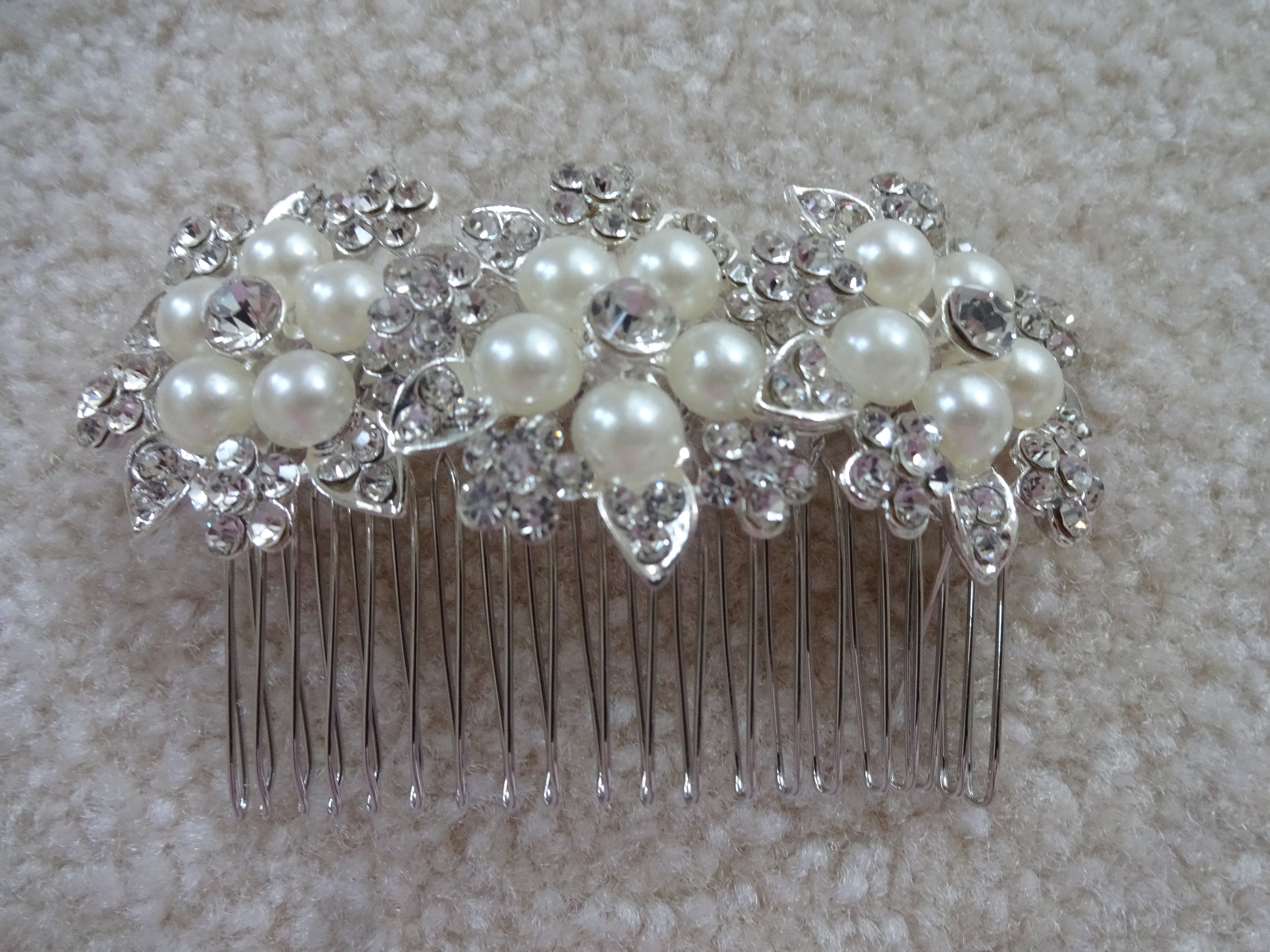 Brooch Hair Comb Pearl Rhinestone Hair Comb Rhinestone Hair Comb ...