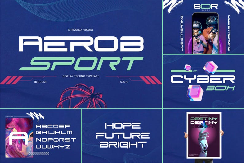 Futuristic Font Bundle: 25 Cyberpunk, Scifi, Mecha Fonts - Etsy