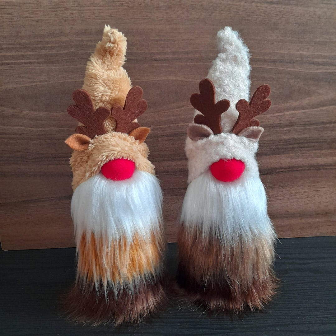 Reindeer Gnome Handmade. Stuffed Plush Soft Gnomes Doll. Cute Cozy ...