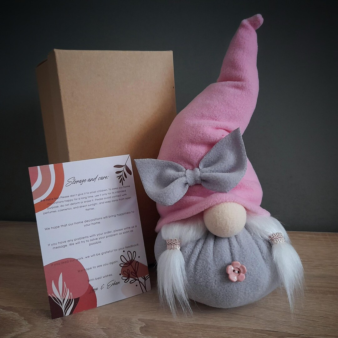 Female Gnomes Handmade Large Cute Stuffed Plush Soft Gnomes Doll Pink ...