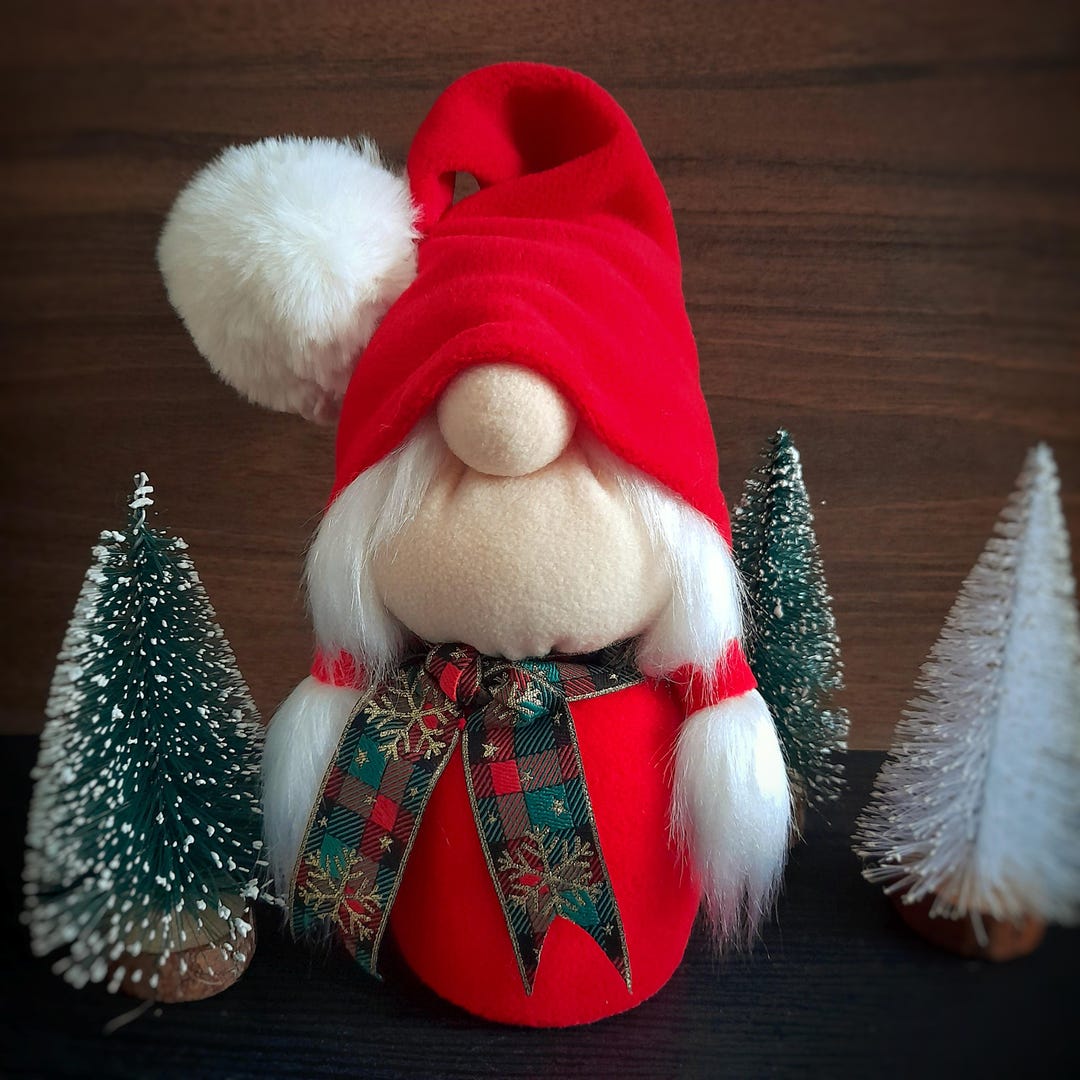 Christmas Girl Gnome Plush Red Handmade. Cute Cozy Stuffed Soft Gnomes ...