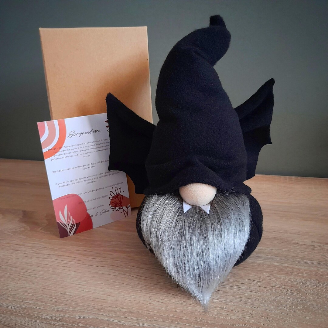 Vampire Halloween Gnome Handmade. Large Stuffed Plush Soft Gnomes Doll ...