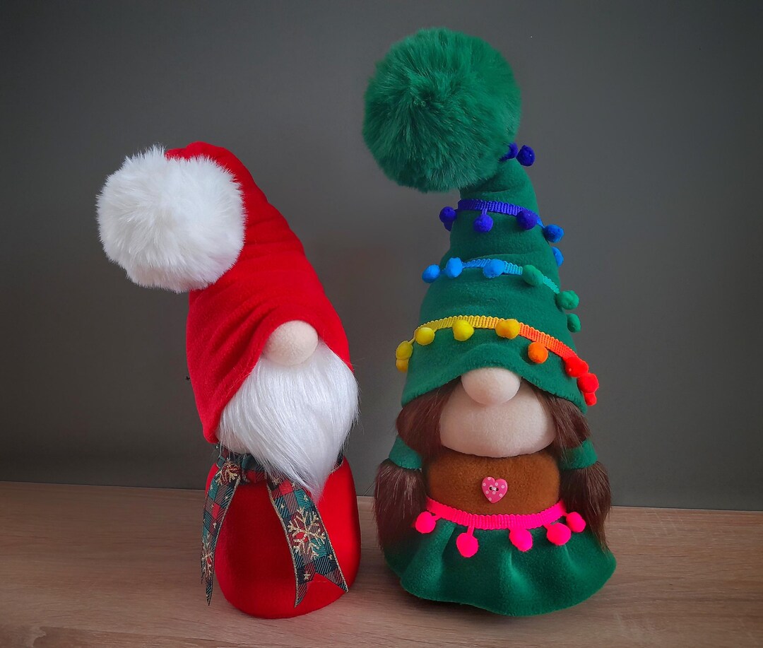 Christmas Tree Girl, Santa Gnome Plush Handmade Cute Cozy Stuffed Soft ...