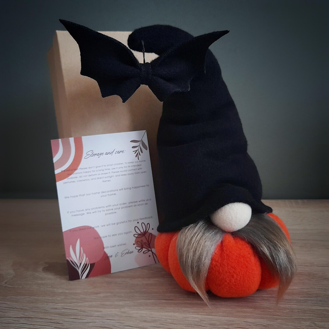 Pumpkin Halloween Gnome Handmade Large Cute Stuffed Plush Soft Gnomes ...