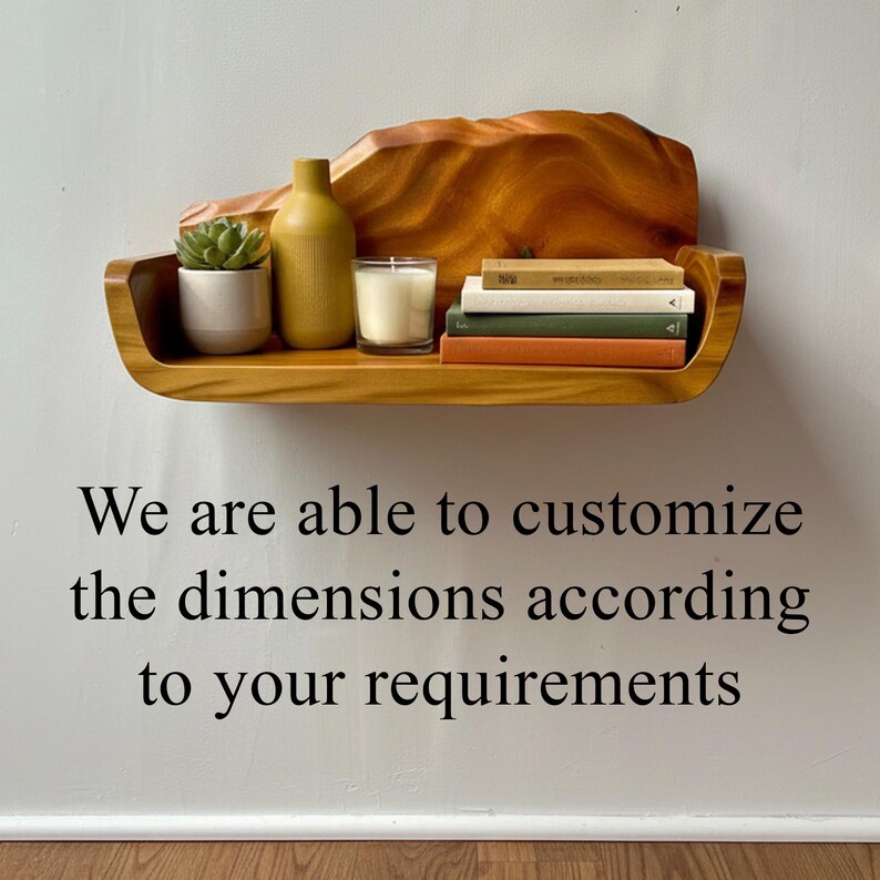 Wood Floating Shelves Solid Wood Shelf Bookshelves Wall Art Handmade ...