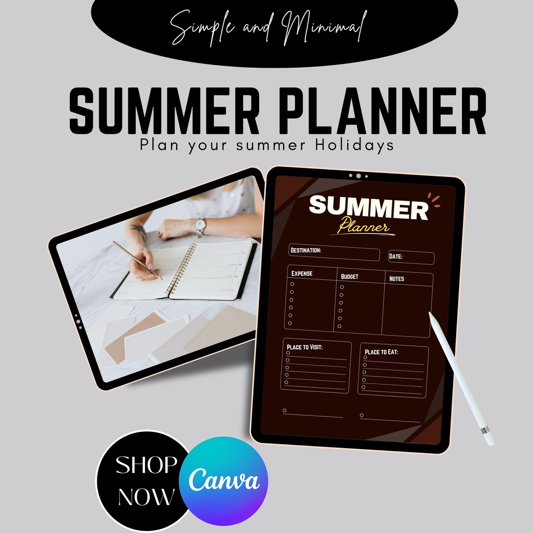Summer Holiday Planner Printable: Kids Schedule, Goals, To-do List (PDF ...