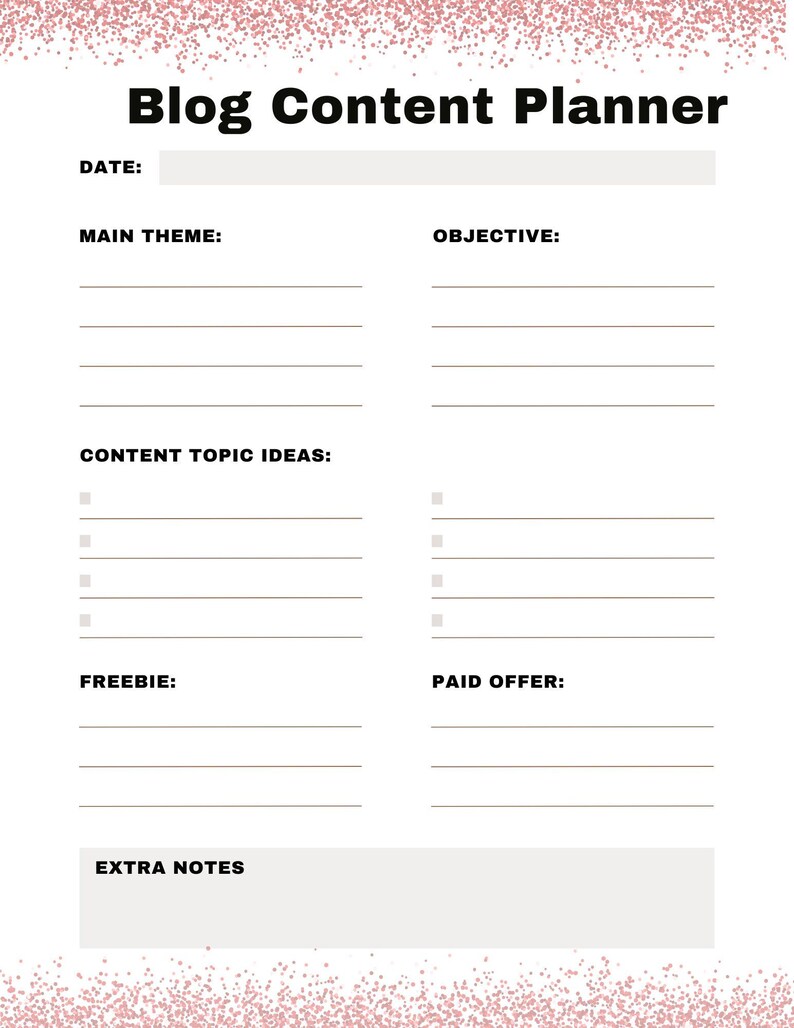 Blog Content Planner Template | Editable Canva Blog Planner | Content ...
