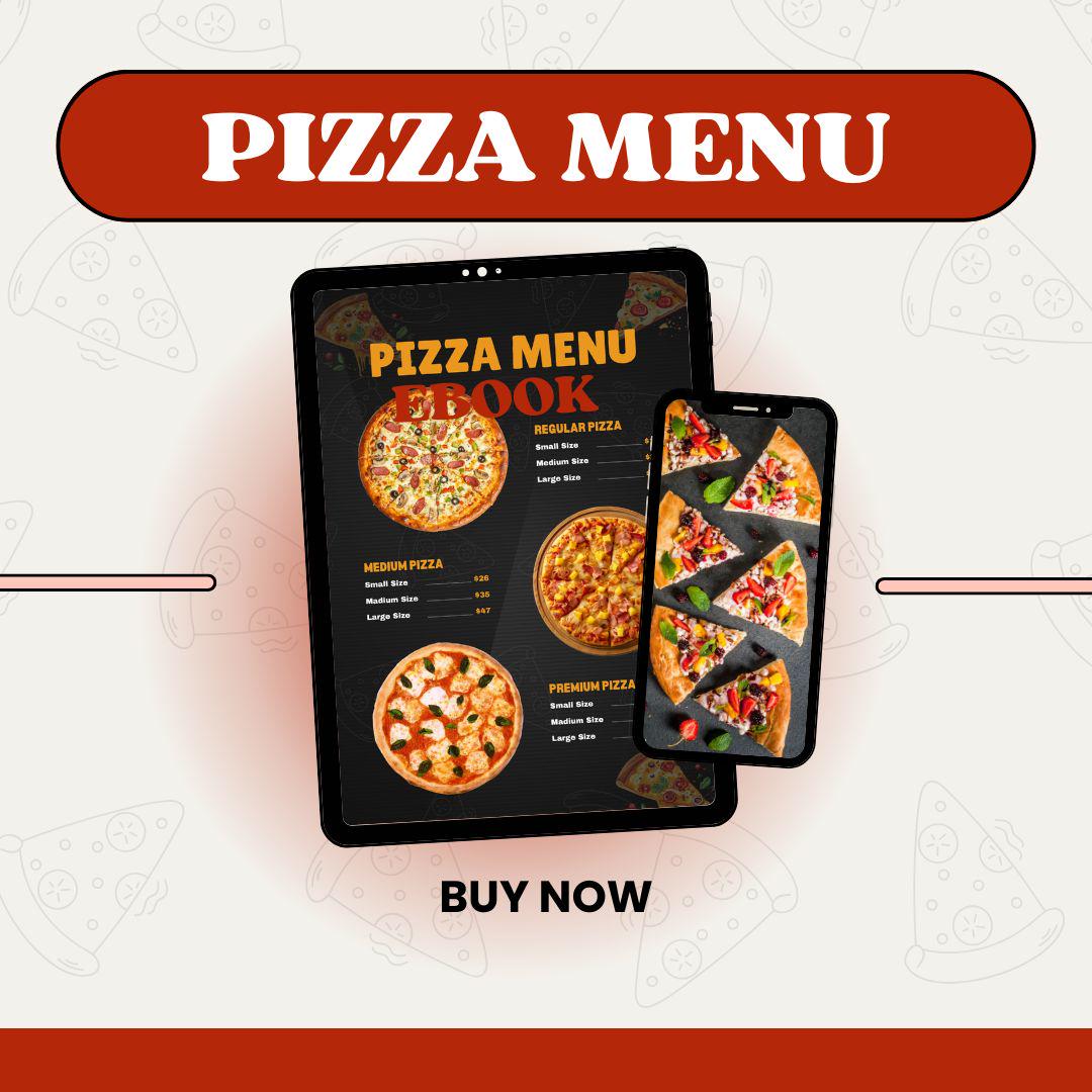 Editable Pizza Menu Template | Printable Restaurant Menu | Modern Pizza ...