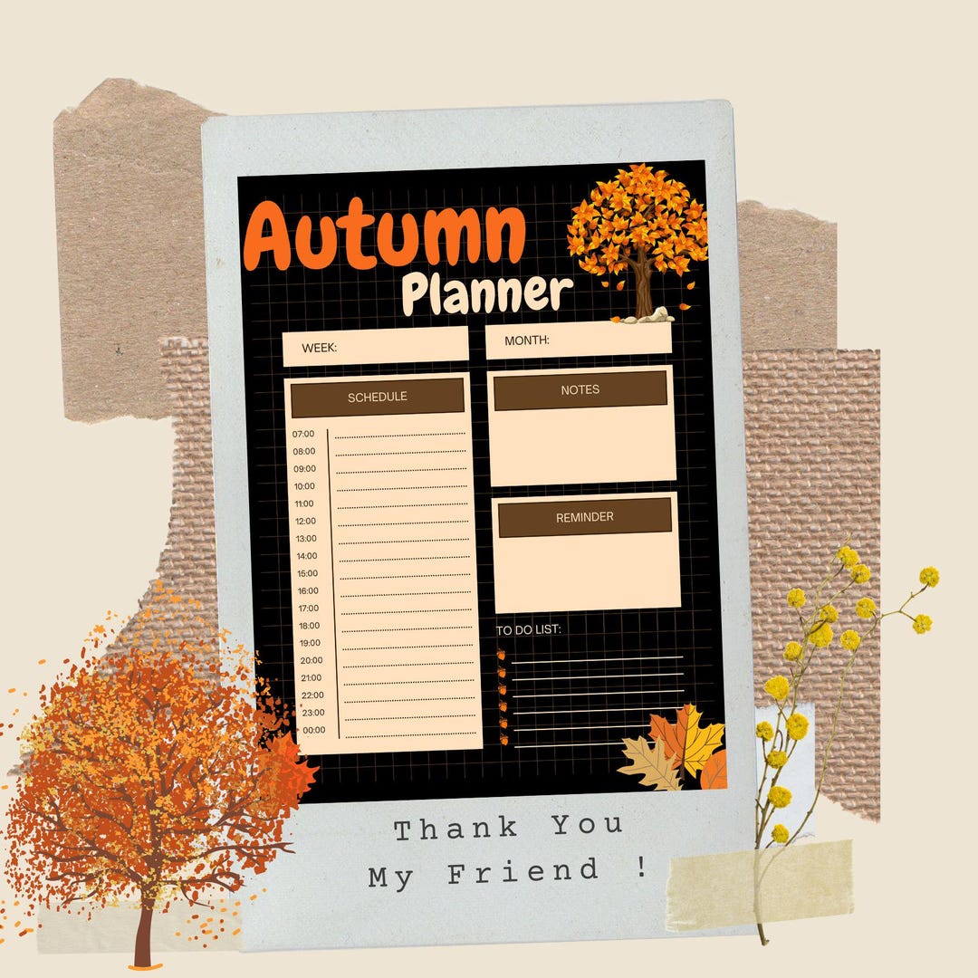 Autumn Planner Printable – Fall Themed Weekly & Daily Organizer – Cozy ...