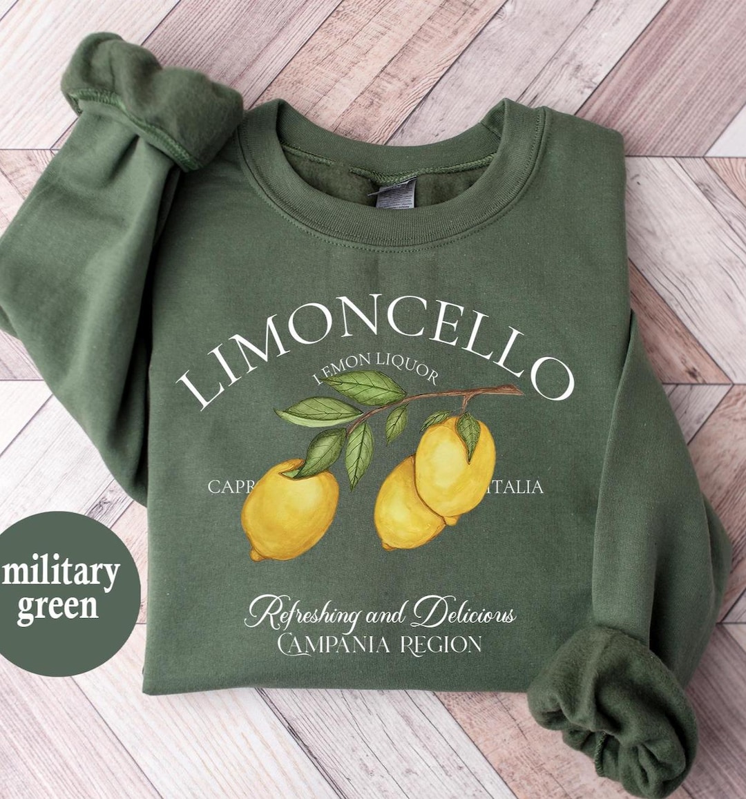 Limoncello Sweatshirt,refreshing Lemon Graphic Shirt,italian Summer ...