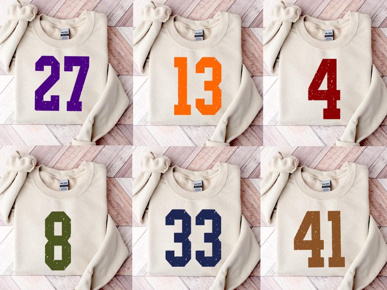 Custom Jersey Number Sweater, College Football Shirt, Football Number ...