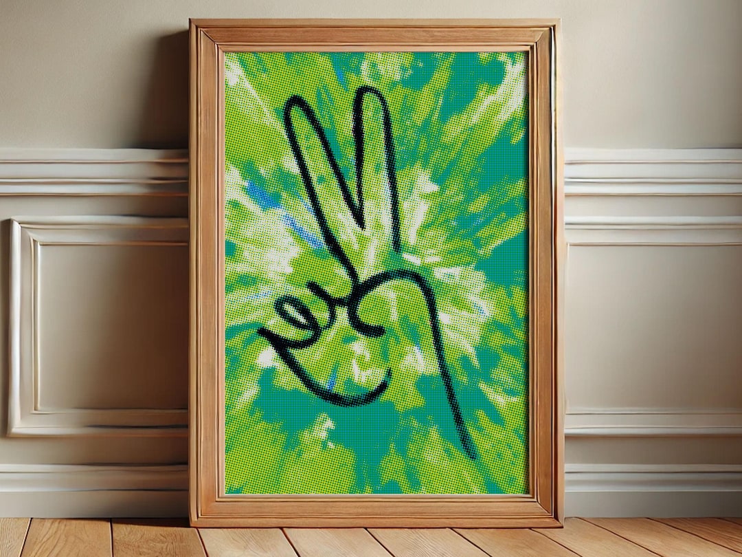 Peace Art Print, Peace Sign Tie Dye Wall Art, Boho Art Print ...