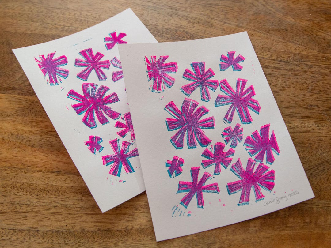 Floral Linocut Print | Signed Plant Lover Gift, Offset Print, Original ...