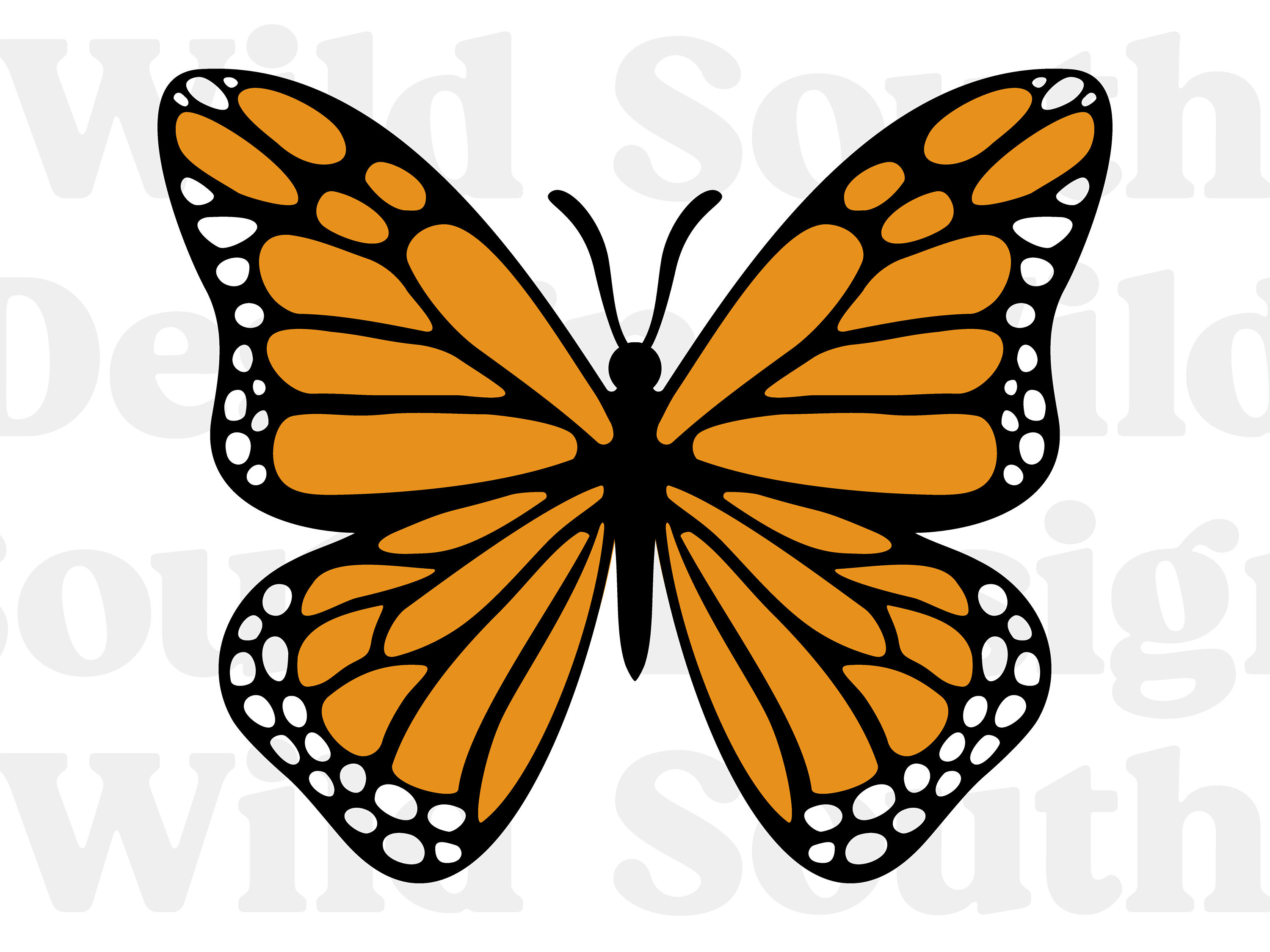 Monarch Butterfly Vector Art SVG Illustration Clipart Digital Download - Etsy