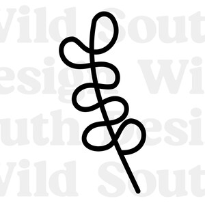 Abstract Squiggly Leaf Line Art Clipart Digital Download SVG DXF - Etsy