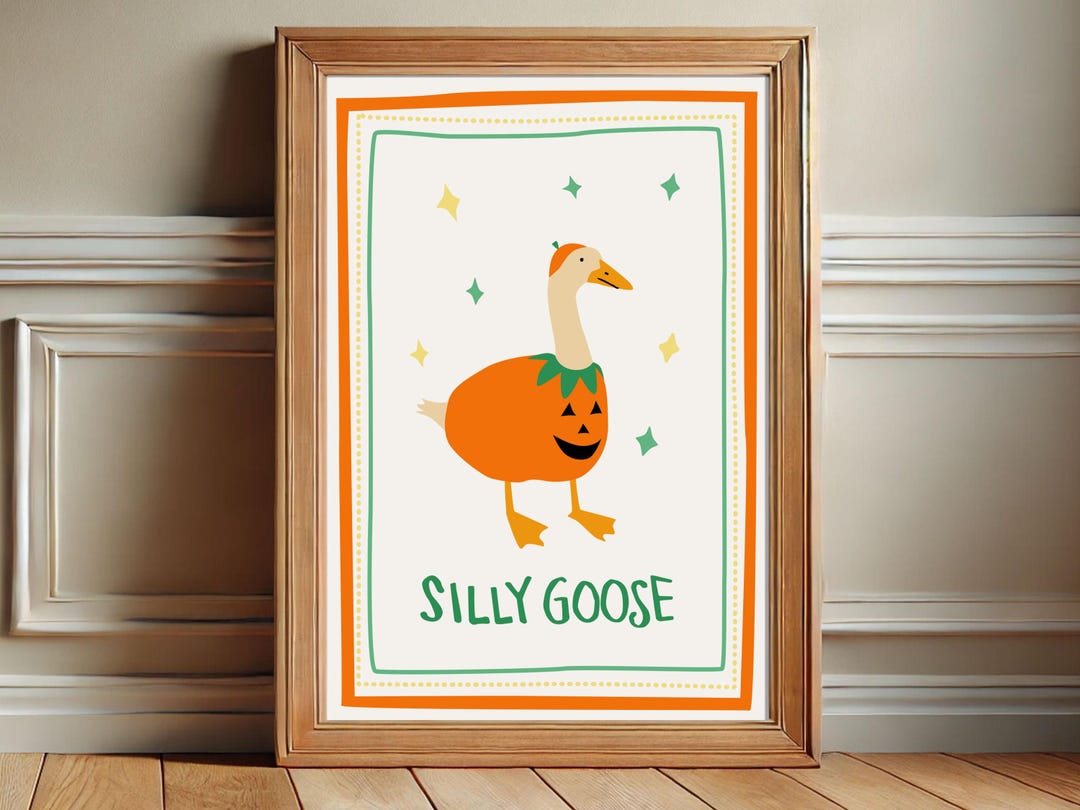 Silly Goose Wall Art Print, Multiple Goose Outfits, Trendy Wall Art ...