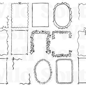 15 Hand-drawn Frames - Stationery Borders - AI & PNG Files - Multiple ...
