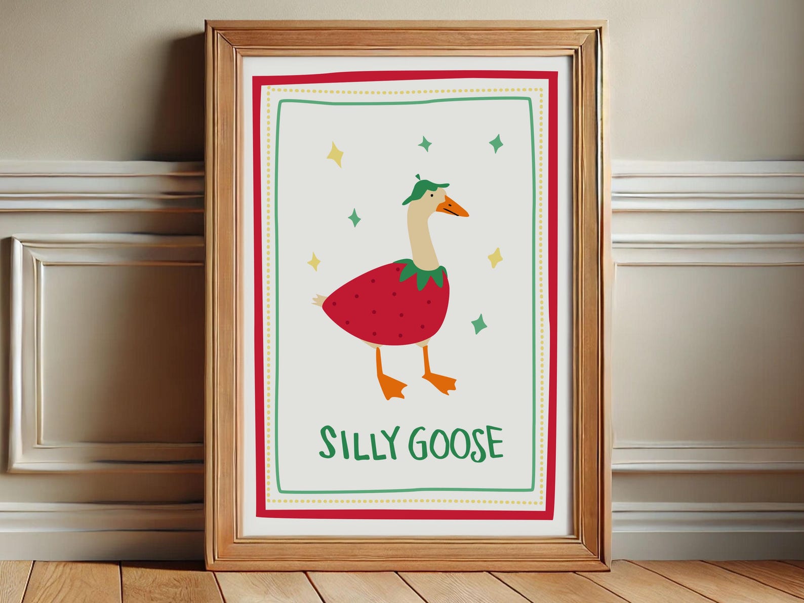Silly Goose Wall Art Print, Multiple Goose Outfits, Trendy Wall Art ...