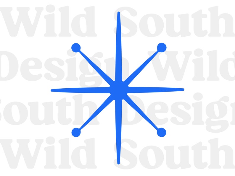 Mid-century Atomic Star Vector Art - SVG Illustration - Clipart Digital ...