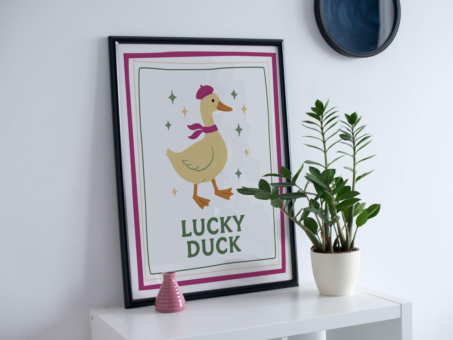 Lucky Duck Art Print: Retro Nursery Decor - Etsy