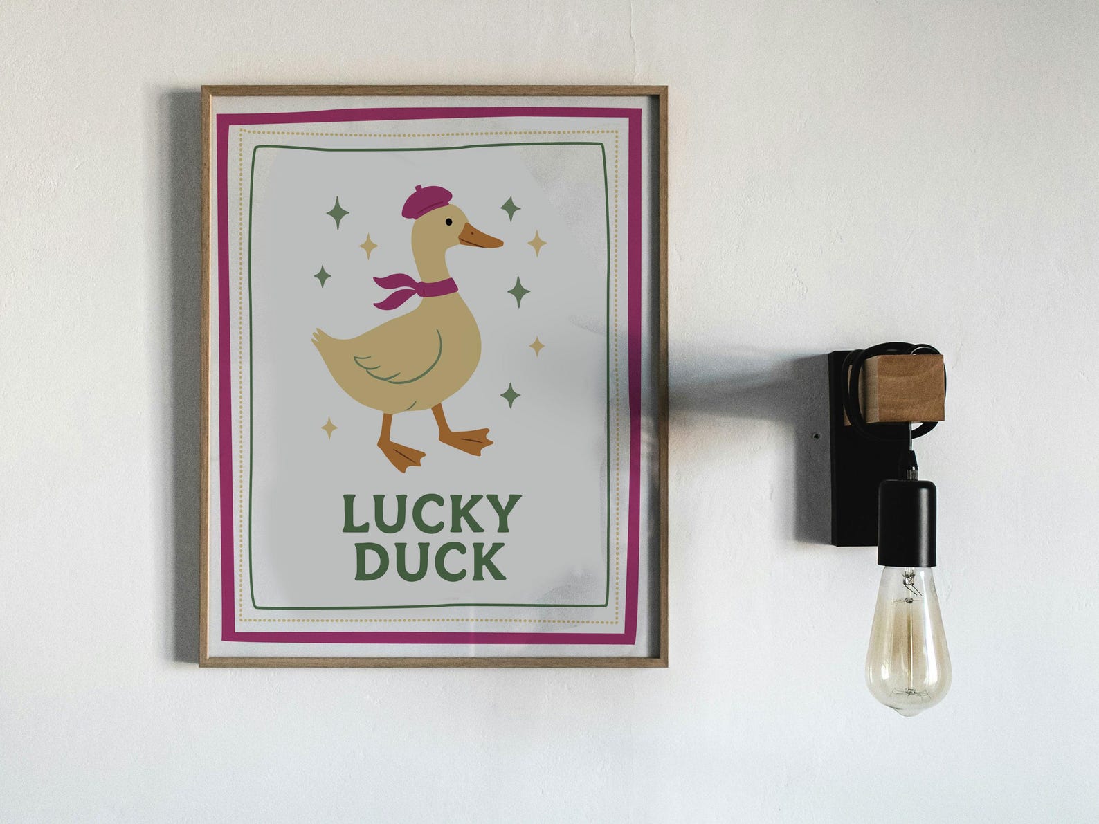 Lucky Duck Art Print: Retro Nursery Decor - Etsy