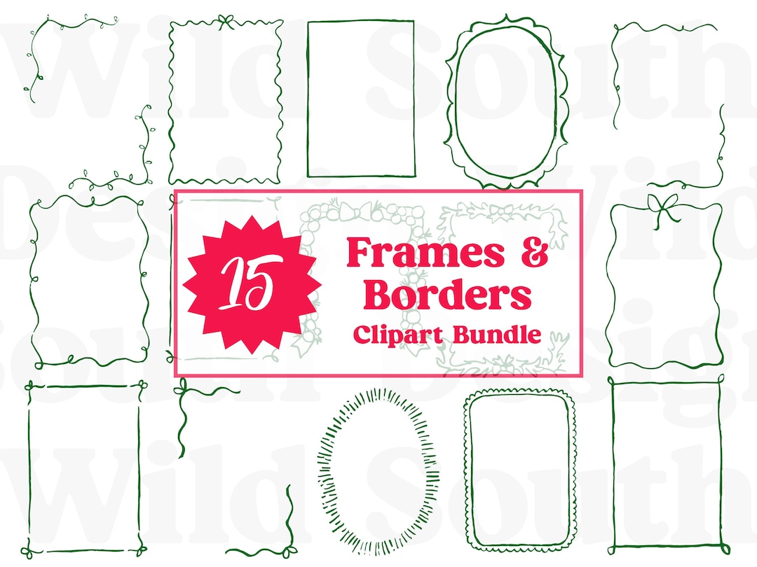 15 Hand-drawn Frames - Stationery Borders - AI & PNG Files - Multiple ...