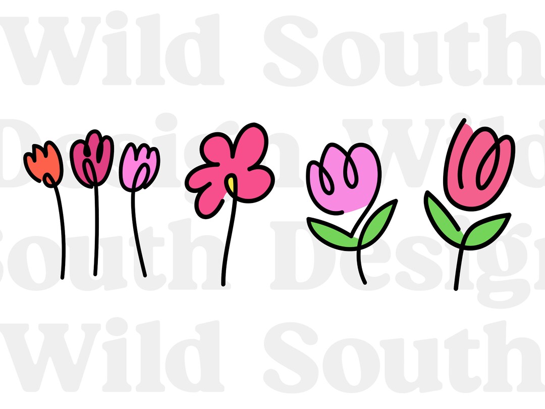 Flower Layered Vector Bundle SVG Illustration Clipart Digital Download ...