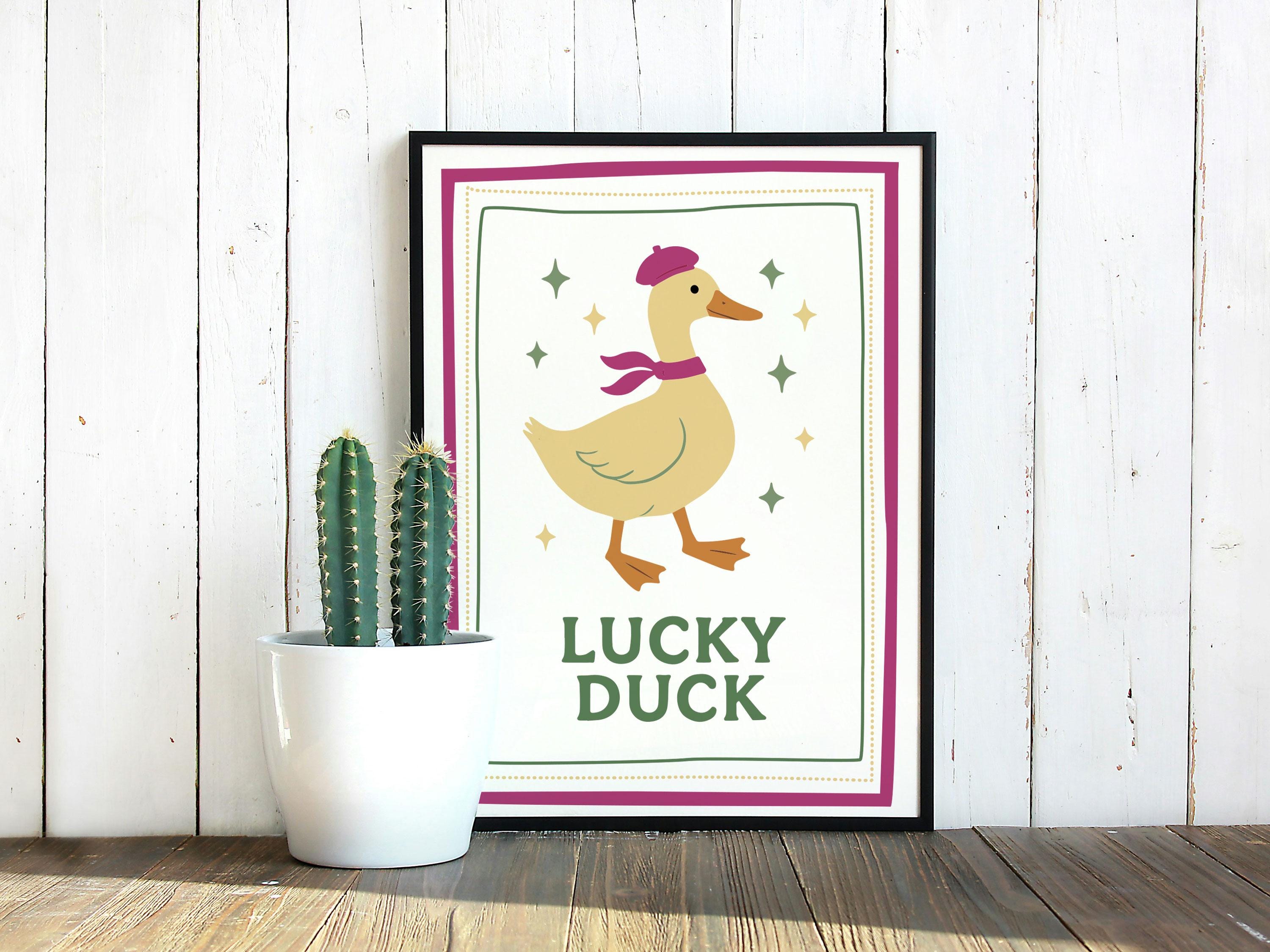 Lucky Duck Art Print: Retro Nursery Decor - Etsy