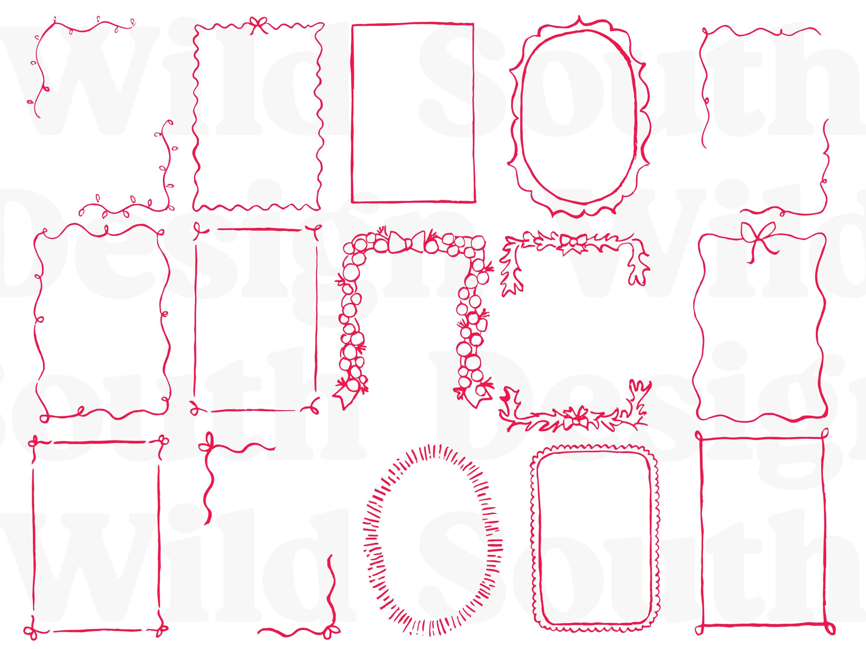 15 Hand-drawn Frames - Stationery Borders - AI & PNG Files - Multiple ...