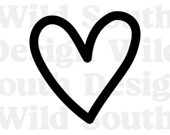 Heart Digital Instant Download, Dxf, Svg, Pdf, Png, Jpg, Hand Drawn ...