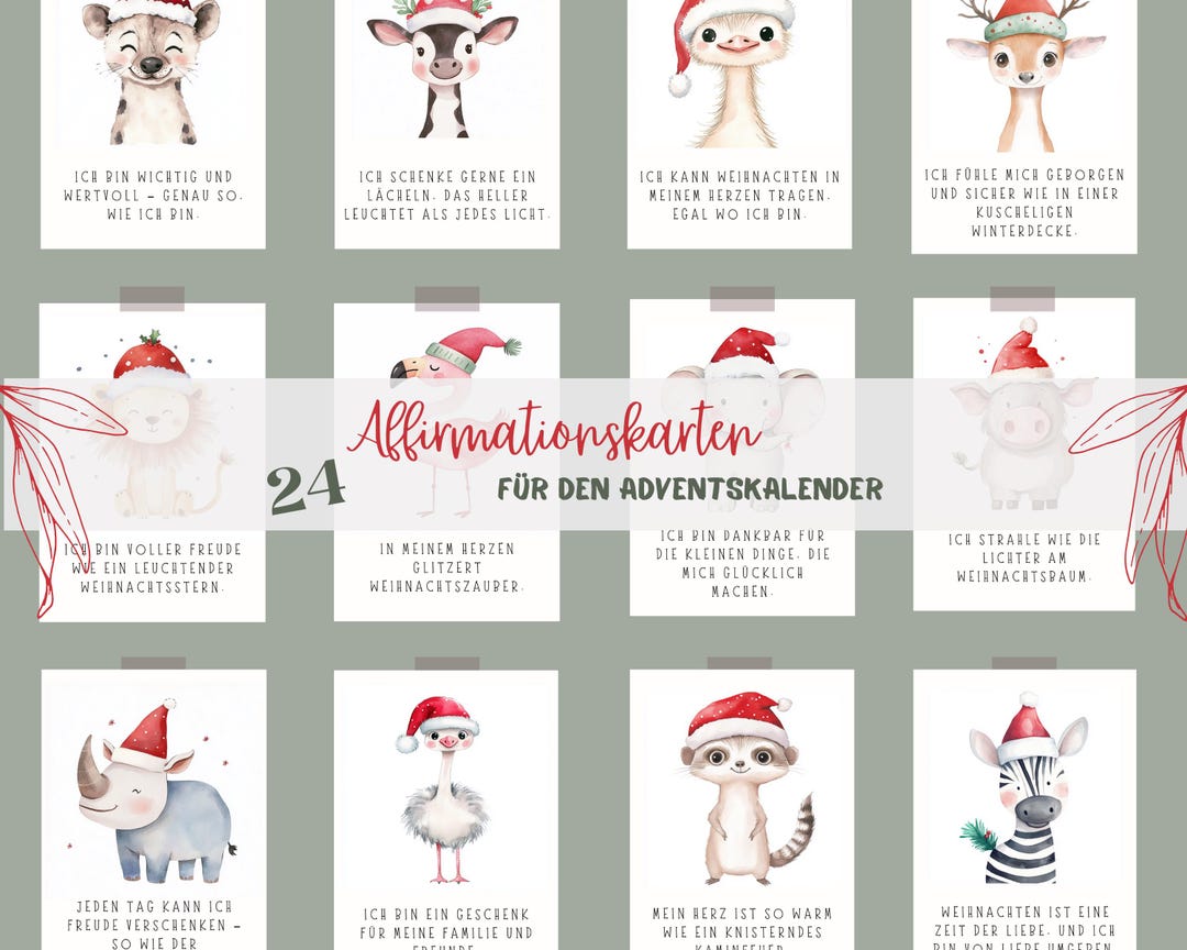 Christmas Affirmation Cards for Children - Advent Calendar - Christmas ...