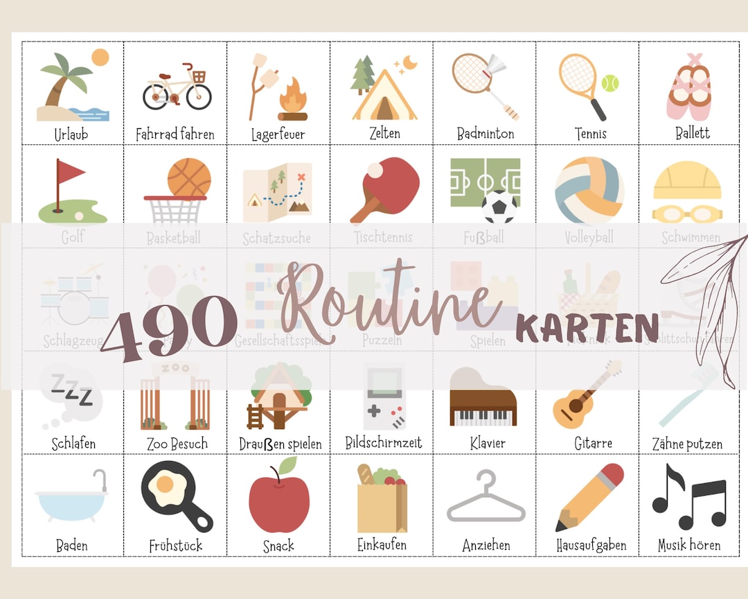 Montessori Routine Cards for Children – 490 Daily Routine Cards – Daily ...