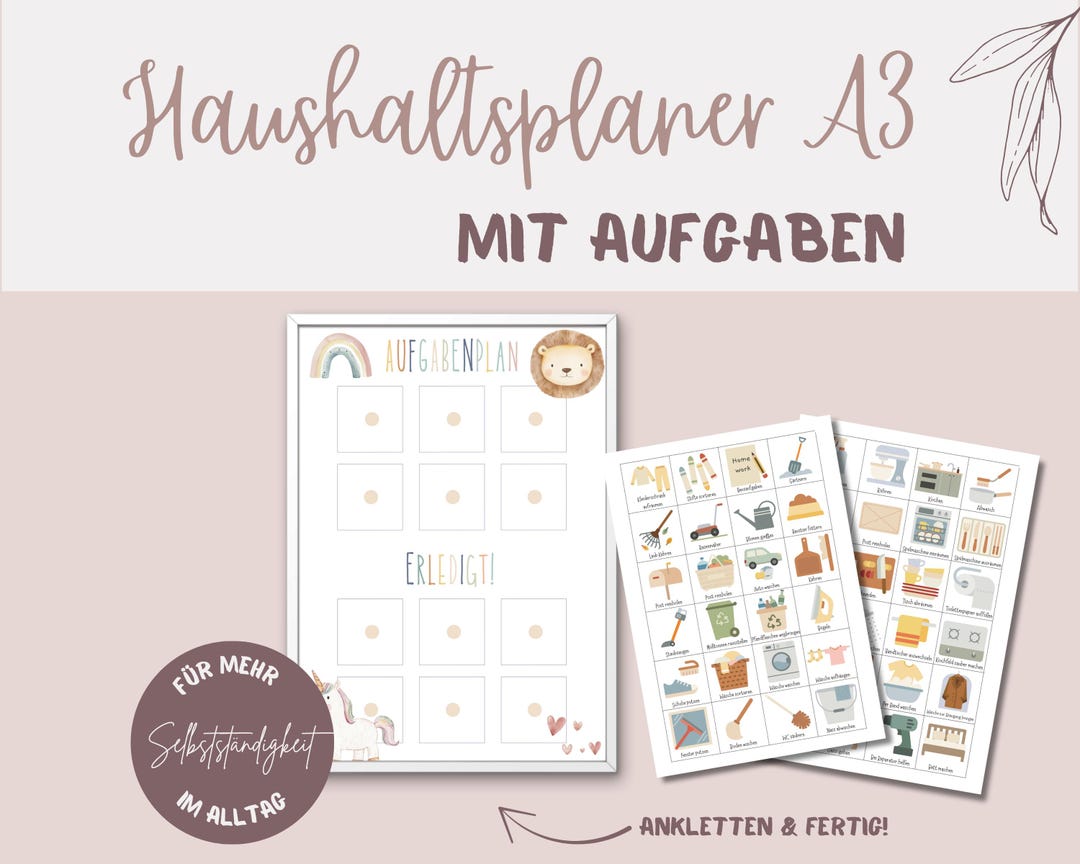 Montessori Household Planner A3 With 48 Cards - Montessori Routines ...