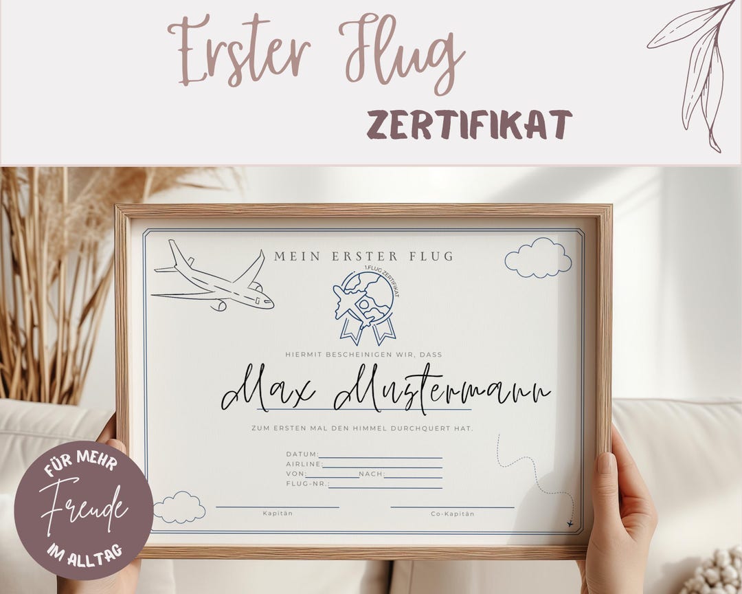 First Flight Certificate - First Flight Certificate - Travel ...