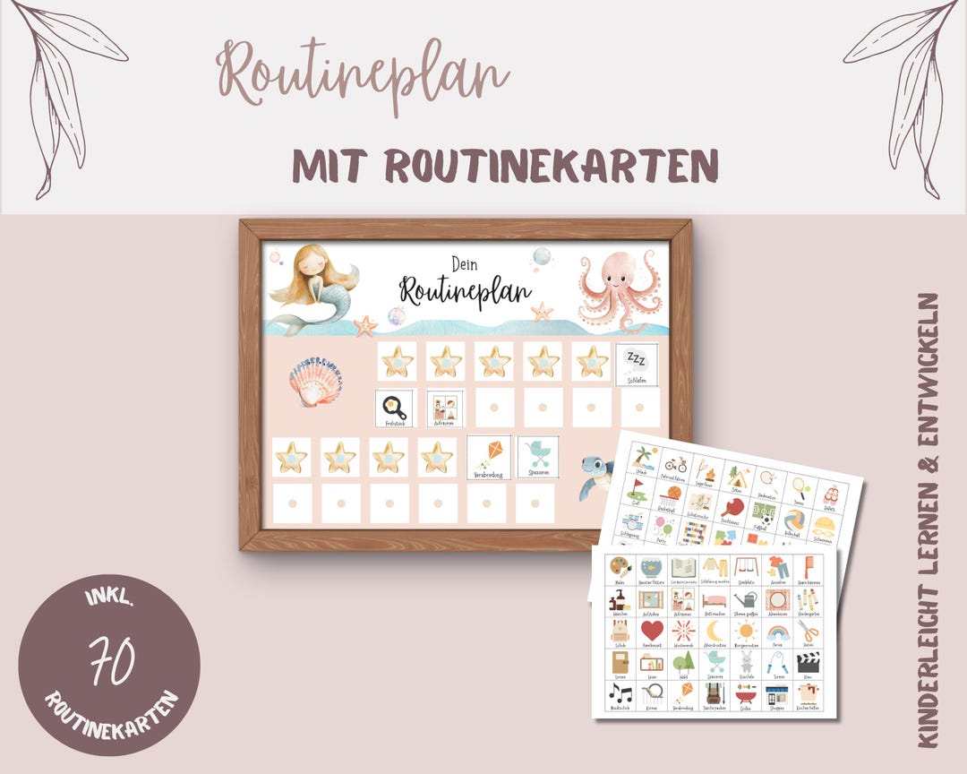 Ocean Routine Plan for Kids - Morning & Evening Routine in Mermaid ...