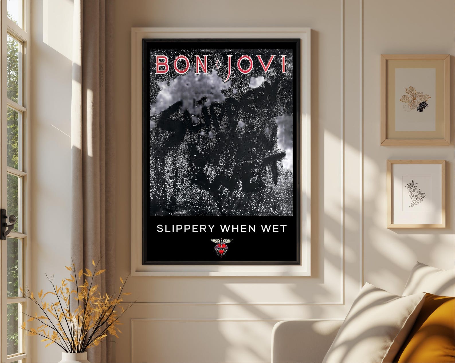 Bon Jovi Poster | Slippery When Wet Poster | Rock Music Poster | Album ...