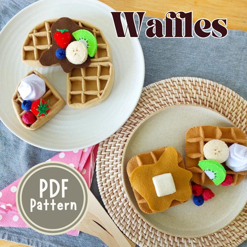Felt Waffles Set -no.43- PDF Pattern - Etsy