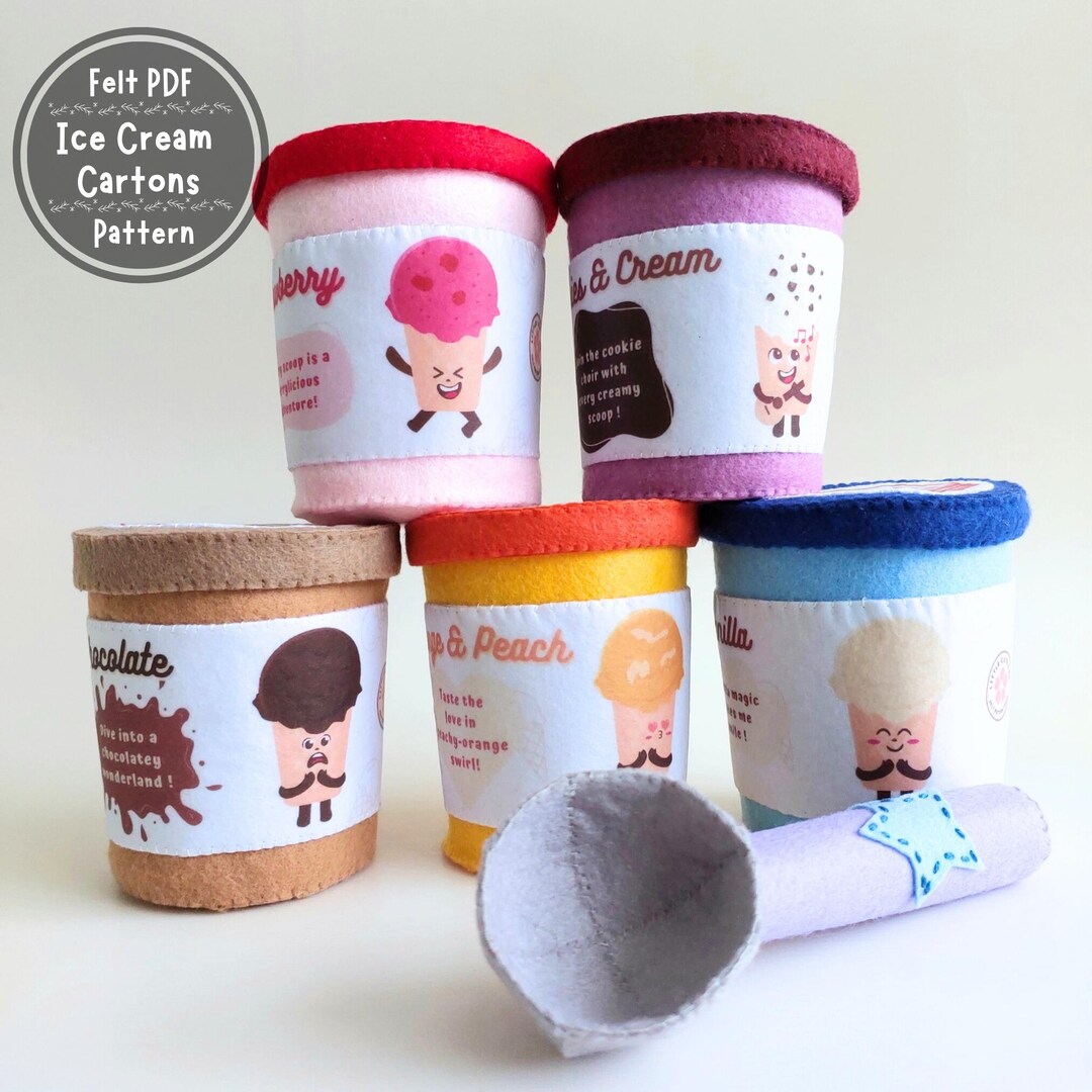 Ice Cream Cartons With Scoop -no.02 - PDF Pattern - Etsy