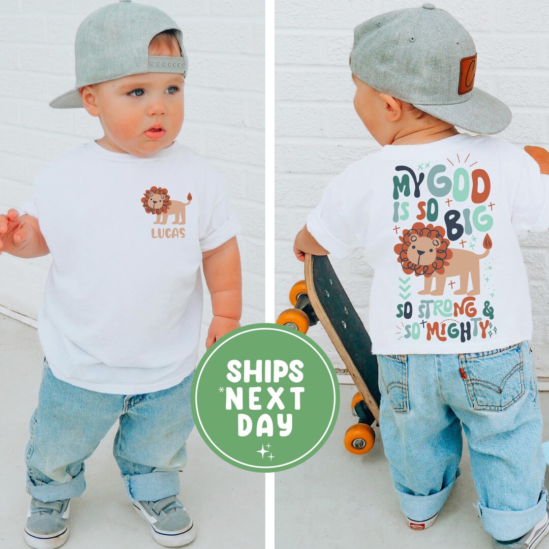 Personalized My God is so Big so Strong & Mighty Shirt, Cute Lion Shirt ...