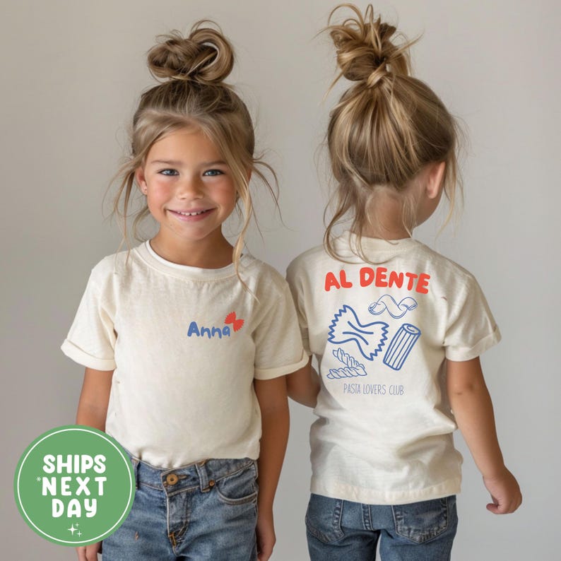 Personalized Al Dente Pasta Club Kids Shirt, Funny Foodie Lover Tee ...