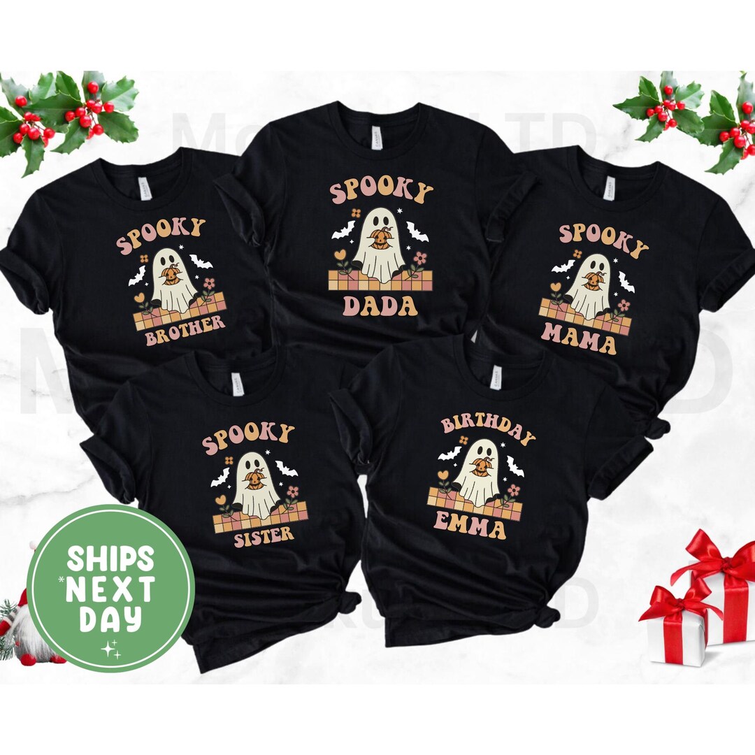 Personalized Spooky Ghost Matching Shirts, Custom Name Funny Family ...
