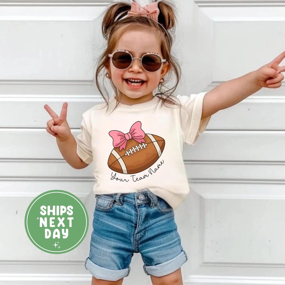 Personalized Girls Football Shirt, Cute Football Kids Shirt, Cute Fall ...